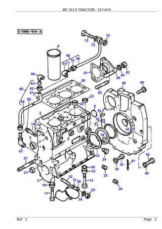 Massey ferguson mf 353 s tractor parts catalogue manual | PDF