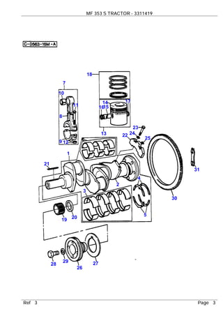 Massey ferguson mf 353 s tractor parts catalogue manual | PDF