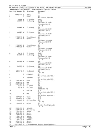 Massey ferguson mf 3543210 sp(x) fp(x)-ge(x) footstep tractor parts ...