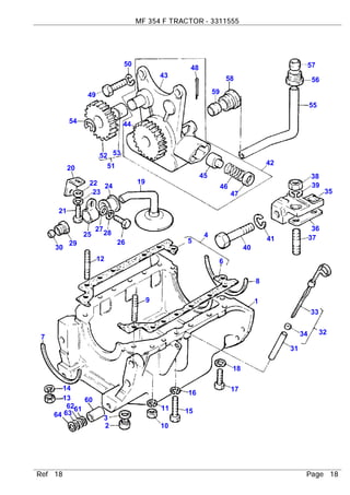 Massey ferguson mf 354 f tractor parts catalogue manual | PDF