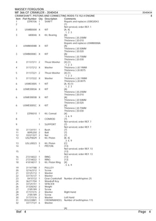Massey ferguson mf 366 cf crawler parts catalogue manual | PDF