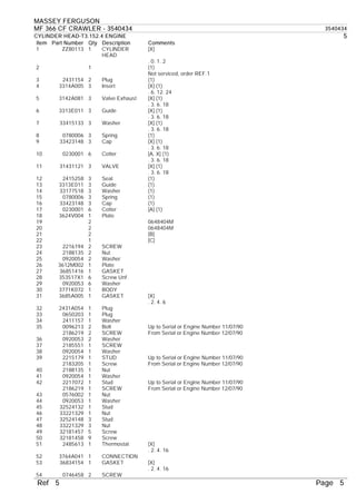 Massey ferguson mf 366 cf crawler parts catalogue manual | PDF
