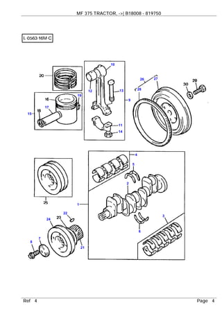 Massey ferguson mf 375 tractor, b18008 parts catalogue manual | PDF