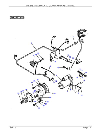Massey ferguson mf 375 tractor, ckd (south africa) parts catalogue ...