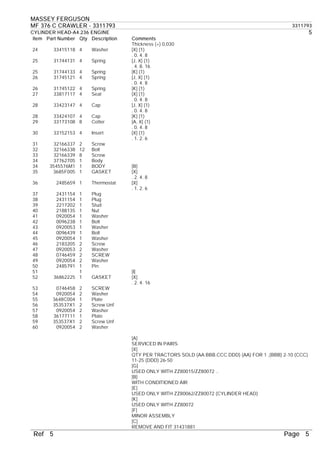 Massey ferguson mf 376 c crawler parts catalogue manual | PDF | Auto ...