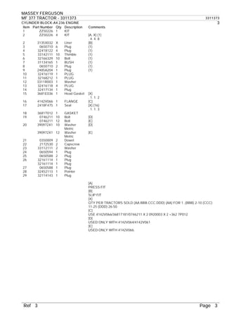 Massey ferguson mf 377 tractor service parts catalogue manual (part ...