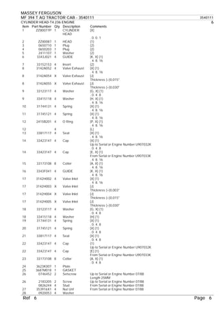 Massey ferguson mf 394 t aq tractor cab parts catalogue manual | PDF