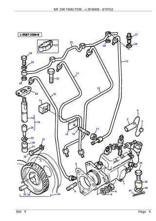 Massey ferguson mf 398 tractor, b18008 parts catalogue manual | PDF