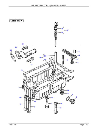 Massey ferguson mf 398 tractor, b18008 parts catalogue manual | PDF
