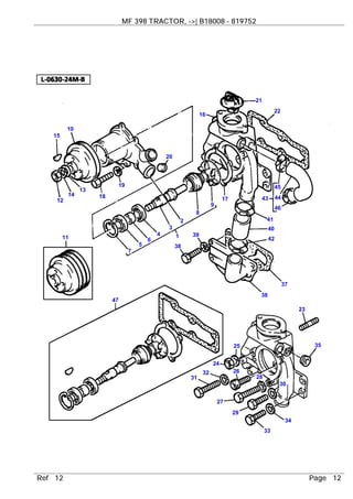 Massey ferguson mf 398 tractor, b18008 parts catalogue manual | PDF