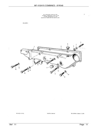Massey ferguson mf 410 combines parts catalogue manual | PDF