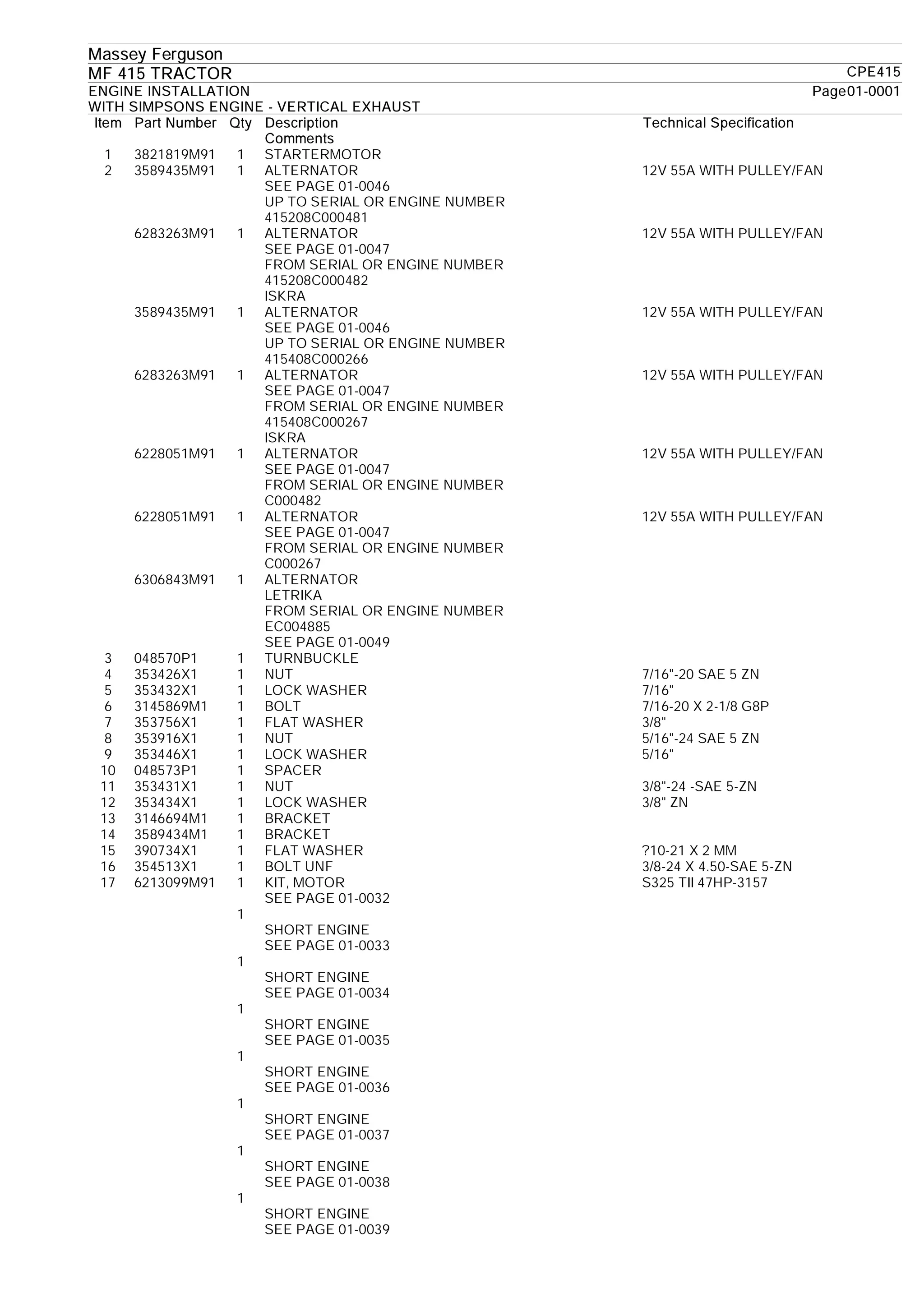 Massey ferguson mf 415 tractor parts catalogue manual | PDF