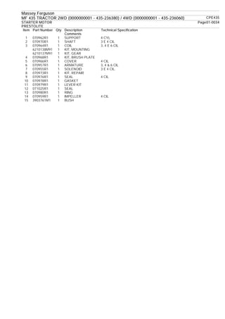 Massey ferguson mf 435 tractor 2 wd (0000000001 435-236380) parts ...