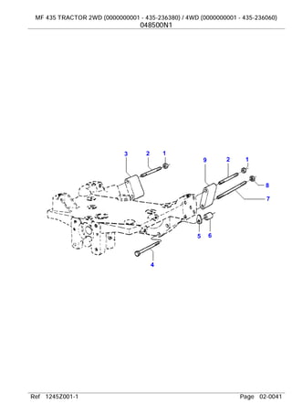 Massey ferguson mf 435 tractor 2 wd (0000000001 435-236380) parts ...