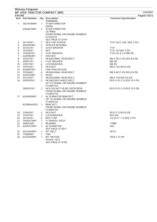 Massey ferguson mf 435 x compact tractor (br) parts catalogue manual | PDF