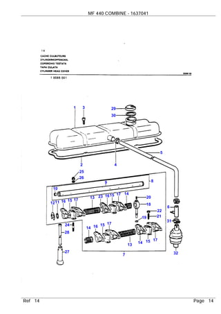 Massey ferguson mf 440 combine parts catalogue manual | PDF