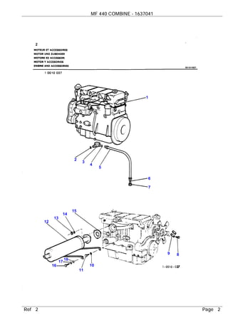 Massey ferguson mf 440 combine parts catalogue manual | PDF