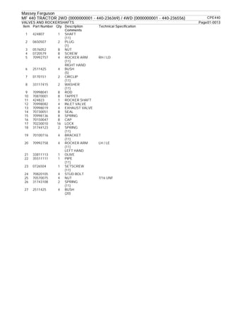 Massey ferguson mf 440 tractor 2 wd (0000000001 440-236369) parts ...