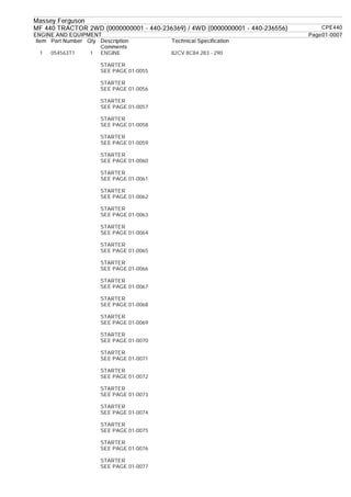 Massey ferguson mf 440 tractor 2 wd (0000000001 440-236369) parts ...