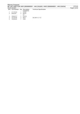 Massey ferguson mf 440 tractor 4 wd (0000000001 440-236556) parts ...