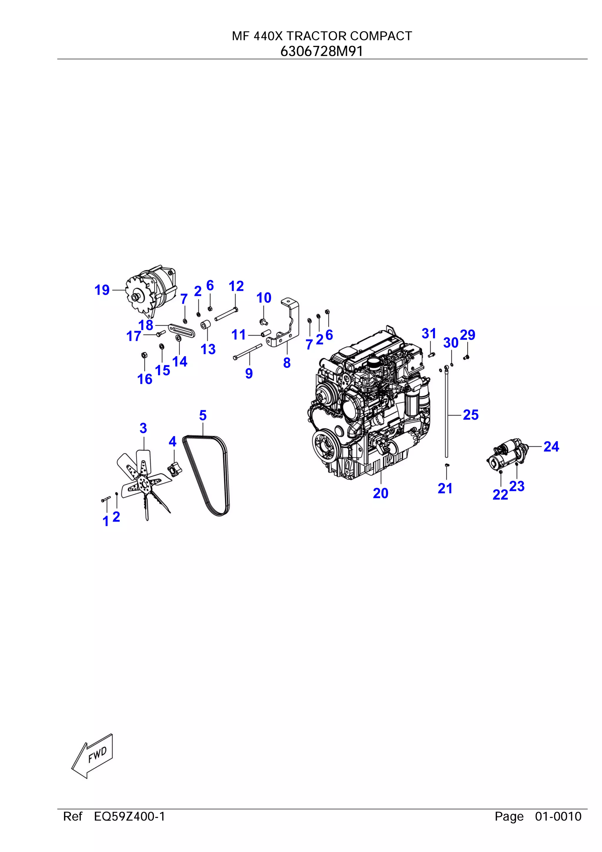 Massey ferguson mf 440 x compact tractor parts catalogue manual | PDF