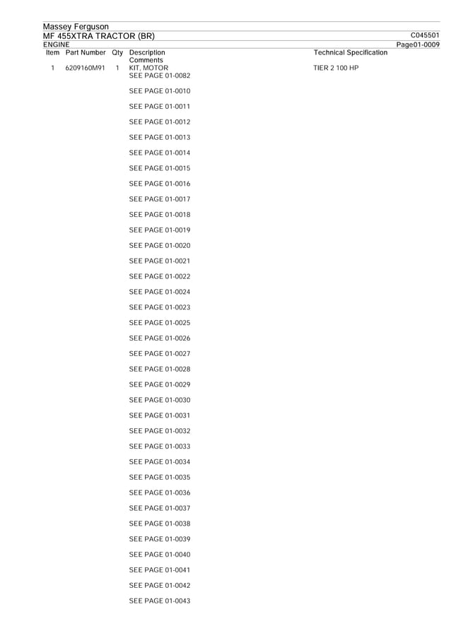 Massey ferguson mf 455 xtra tractor (br) parts catalogue manual | PDF