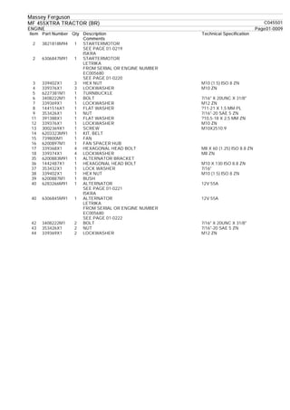 Massey ferguson mf 455 xtra tractor (br) parts catalogue manual | PDF