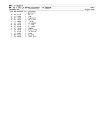 Massey ferguson mf 465 tractor 4 wd (0000000001 465-236367) tractor ...