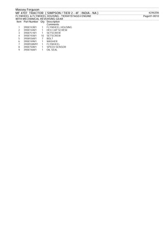 Massey ferguson mf4707 tractor (simpson tier 2 4 f ; india-na) parts ...