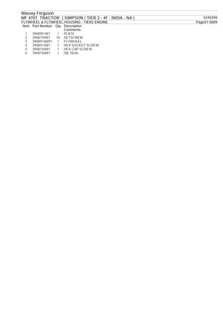 Massey ferguson mf4707 tractor (simpson tier 2 4 f ; india-na) parts ...