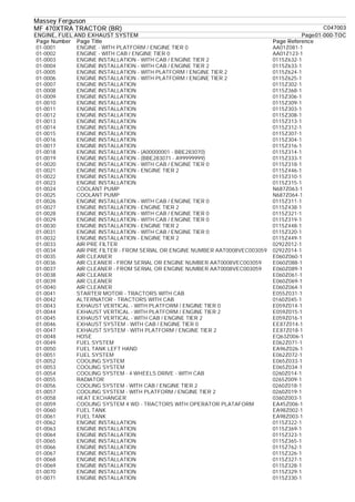 Massey ferguson mf 470 xtra tractor (br) parts catalogue manual | PDF