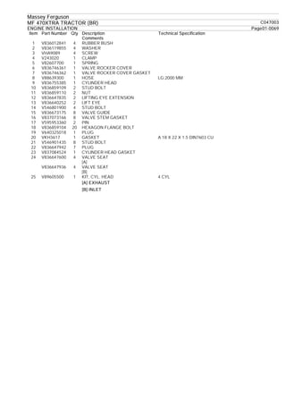 Massey ferguson mf 470 xtra tractor (br) parts catalogue manual | PDF