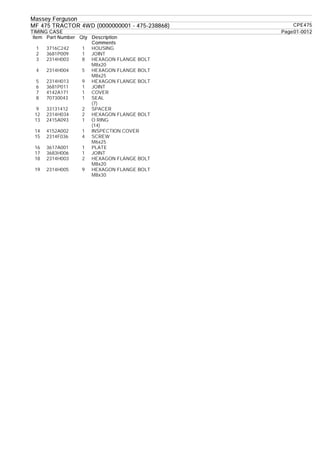 Massey ferguson mf 475 tractor 4 wd (0000000001 475-238868) parts ...