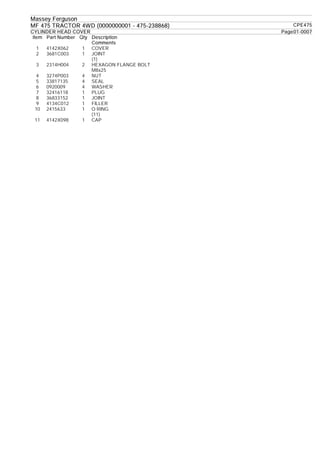 Massey ferguson mf 475 tractor 4 wd (0000000001 475-238868) parts ...