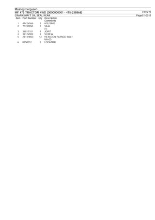 Massey ferguson mf 475 tractor 4 wd (0000000001 475-238868) parts ...