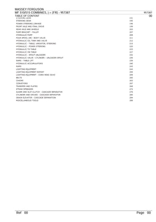 Massey ferguson mf 510 combines (fr) parts catalogue manual | PDF