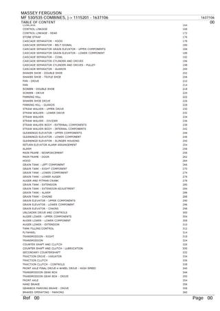 Massey ferguson mf 530 combines ( 1115201) parts catalogue manual | PDF