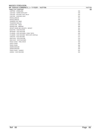 Massey ferguson mf 530 combines ( 1115201) parts catalogue manual | PDF