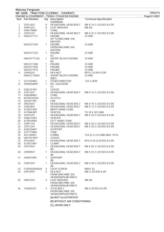 Massey ferguson mf 5608 tractor (c339061 h349047) parts catalogue ...