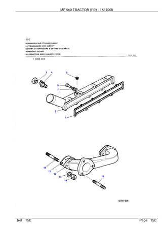 Massey ferguson mf 560 tractor (fr) service parts catalogue manual ...