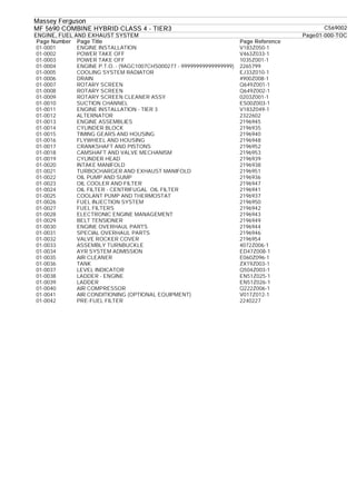 Massey ferguson mf 5690 combine hybrid class 4 tier3 parts catalogue ...