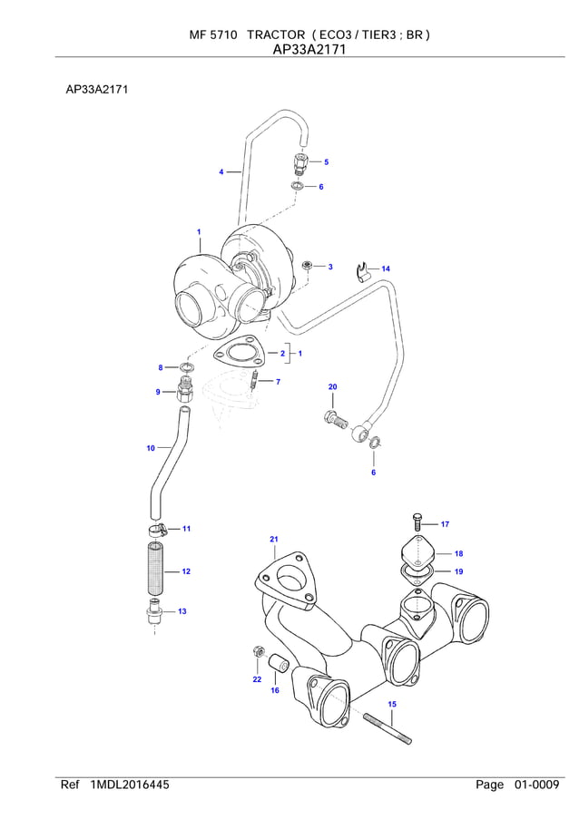 Massey ferguson mf5710 tractor (eco3 tier3; br) parts catalogue manual | PDF