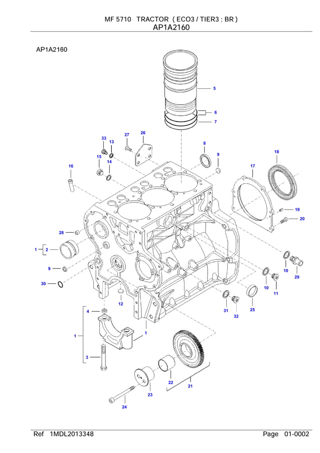 Massey ferguson mf5710 tractor (eco3 tier3; br) parts catalogue manual | PDF