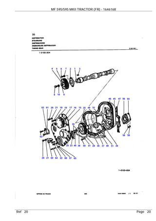 Massey ferguson mf 595 595 mkii tractor (fr) service parts catalogue ...