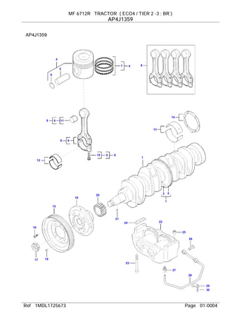 Massey ferguson mf 6712 r tractor (eco4 tier 2 3 ; br) parts catalogue ...