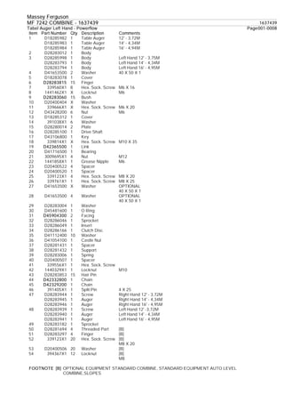 Massey ferguson mf 7242 combine parts catalogue manual | PDF