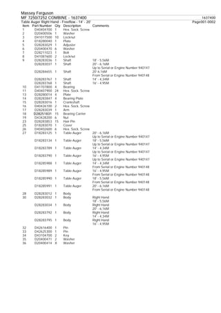 Massey ferguson mf 7250 combine parts catalogue manual | PDF | Sports ...