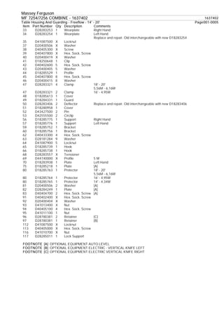 Massey ferguson mf 7254 combine parts catalogue manual | PDF