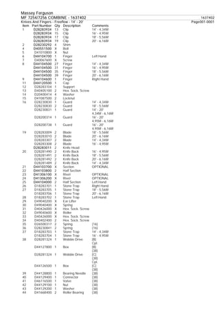 Massey ferguson mf 7254 combine parts catalogue manual | PDF