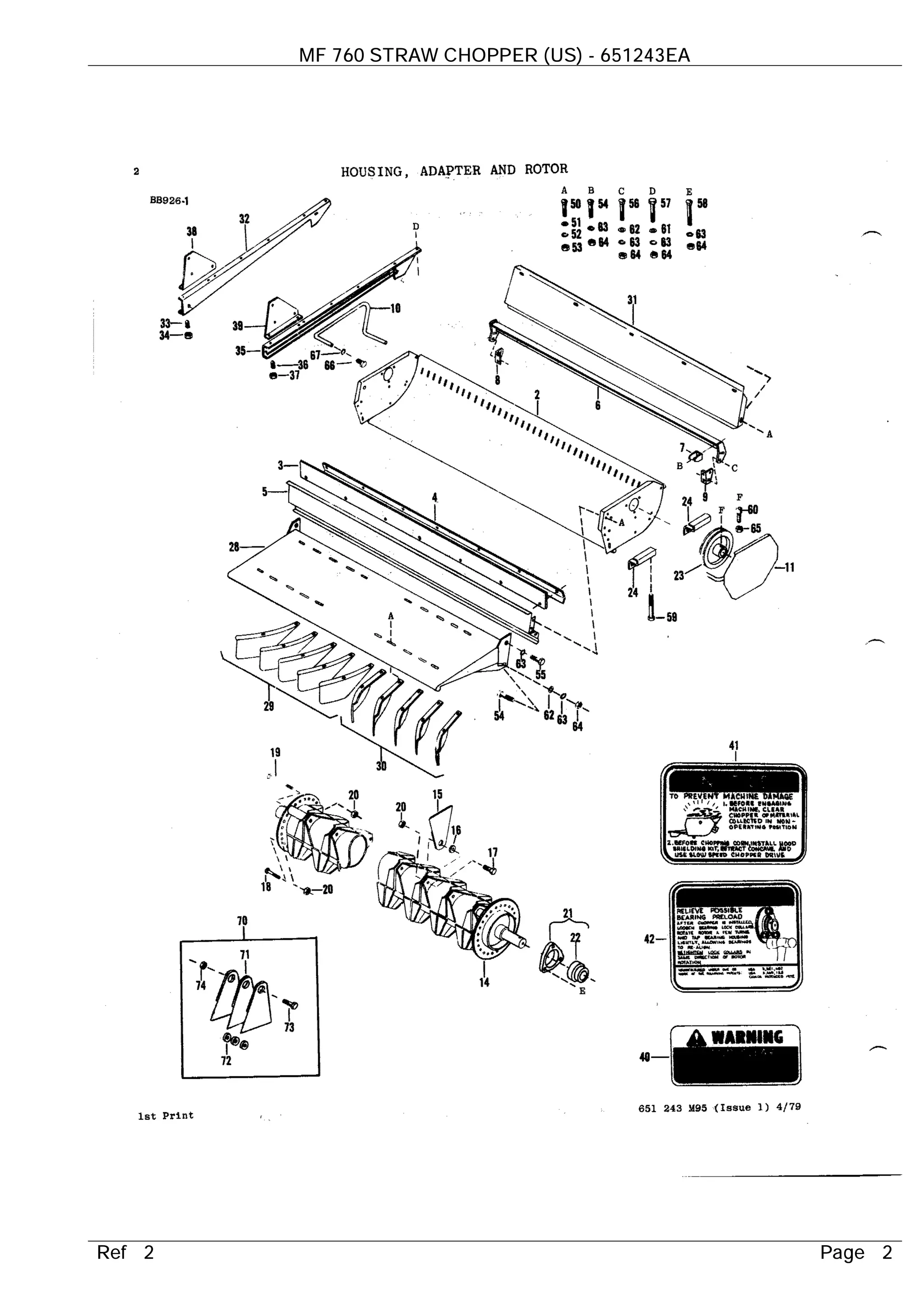 Massey ferguson mf 760 straw chopper (us) parts catalogue manual | PDF